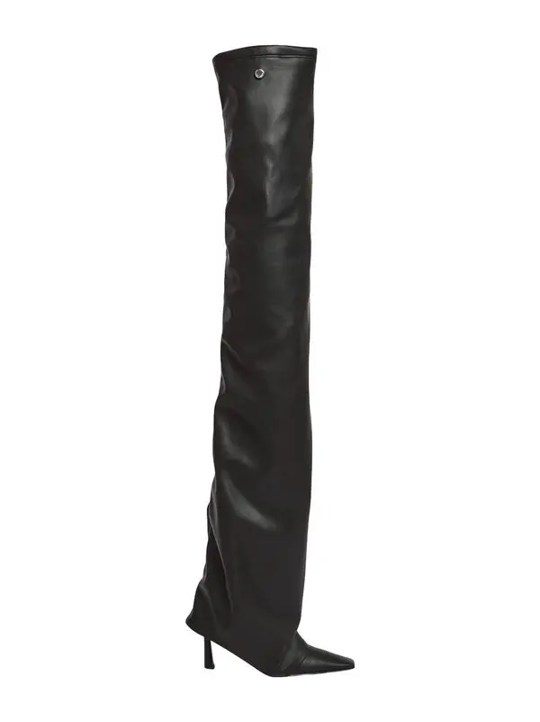 Attico Robin 95 Over-the-knee Leather Boots - Black