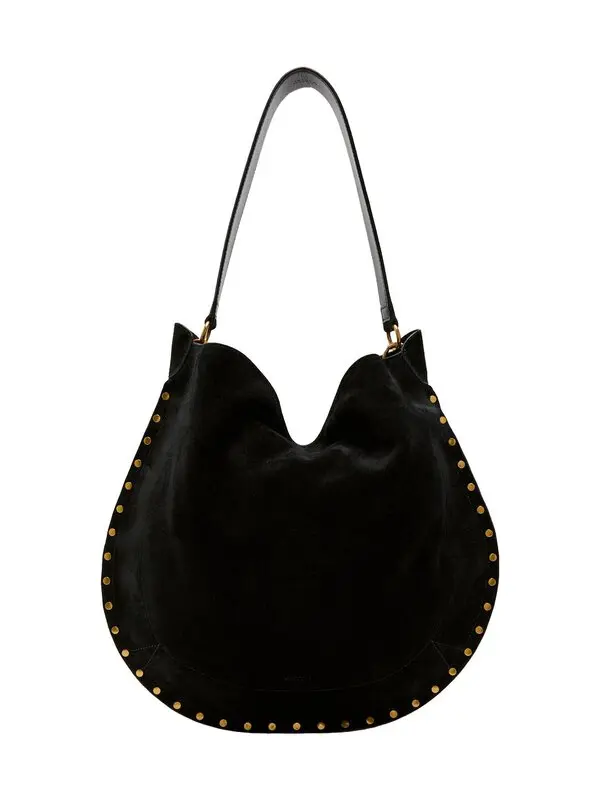 Isabel Marant Oskan Suede Hobo Shoulder Bag - Black