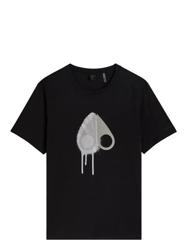 Moose Knuckles Augustine Drip Printed Cotton T-shirt - Black