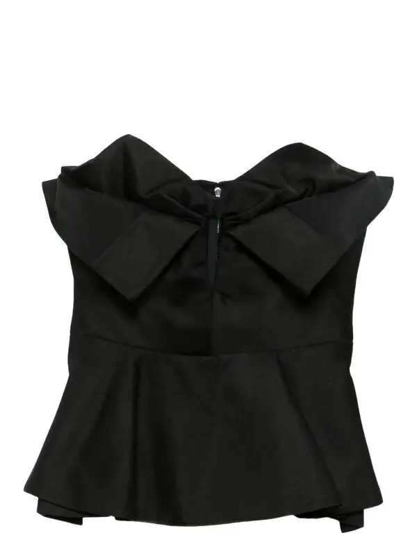 Alexander McQueen Bow-detailed Peplum Top - Black