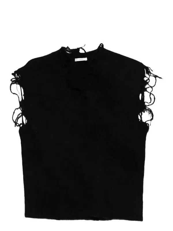 HAIKURE Distressed-finish Top - Black