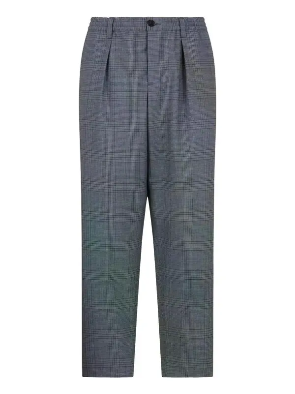 Marni Checked Pleated Trousers - Grey