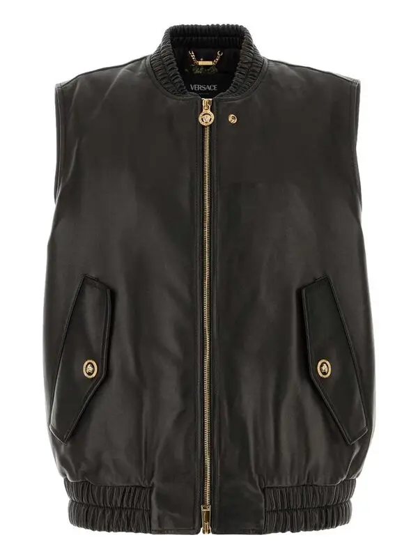 Versace Leather Jacket - Black