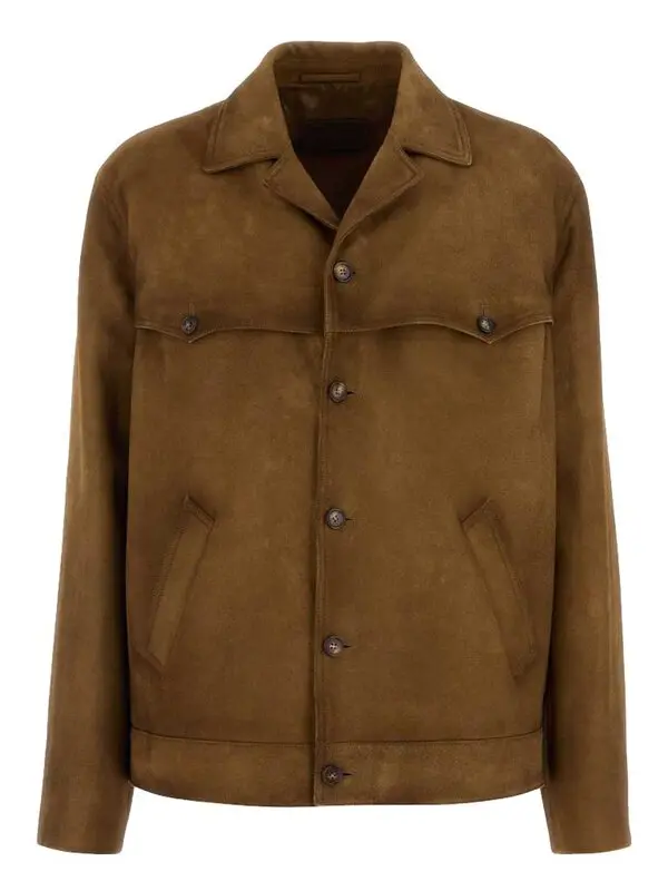 Prada Suede Leather Jacket - Brown