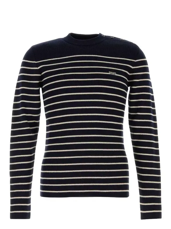 Prada Embroidered Wool Sweater - Stripped