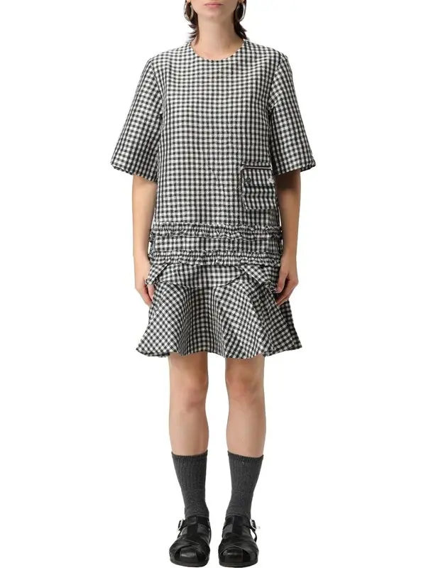 GANNI Gingham Dress - White