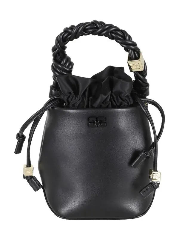 GANNI Leather Bucket Bag - Black