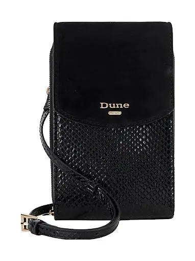 DUNE Lizard-embossed Cross Body Bag - Black Synthetic