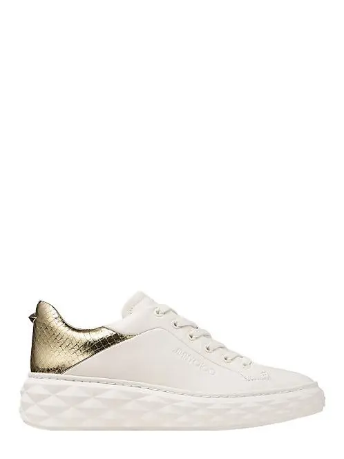 JIMMY CHOO Diamond Maxi F Ii Leather Low-top Trainers - V Latte/gold