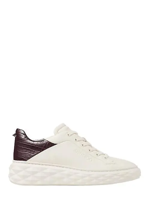 JIMMY CHOO Diamond Maxi F Ii Leather Low-top Trainers - V Latte/deep Merlot