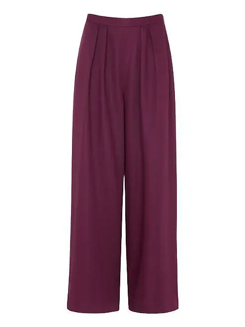 Whistles Pleat-front High-rise Relaxed Trousers - Purple