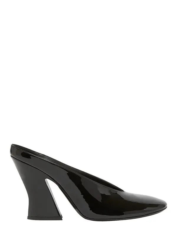Givenchy Patent Leather Sculpted Block-heel Mules - Black