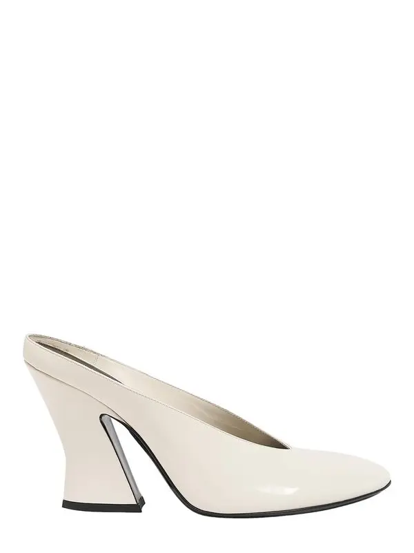 Givenchy Patent Leather Sculpted Block-heel Mules - Ivory