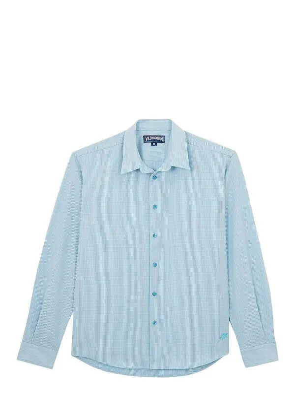 Vilebrequin Wool Micro Rayures Sport Shirt - Medium Blu