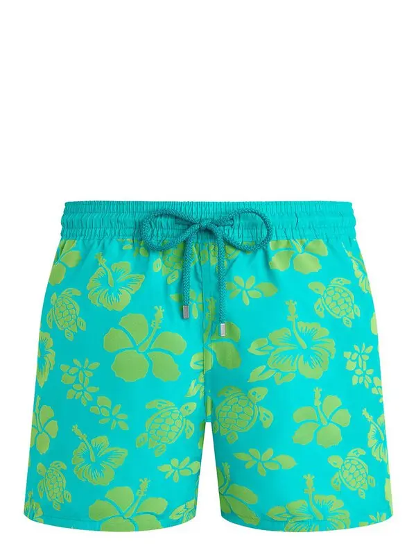 Vilebrequin Flocked Tropical Turtle Swim Trunks - Ceramic