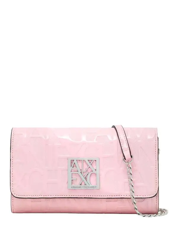 Armani Exchange Embossed Logo Foldover Purse - Pink