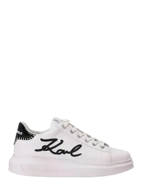 Karl Lagerfeld Embroidered Logo Sneakers - White