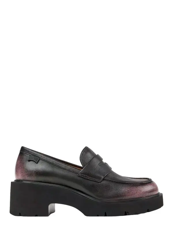 Camper Milah Penny Leather Loafers - Black