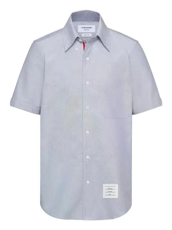 Thom Browne Patch-pocket Short-sleeve Shirt - Blue