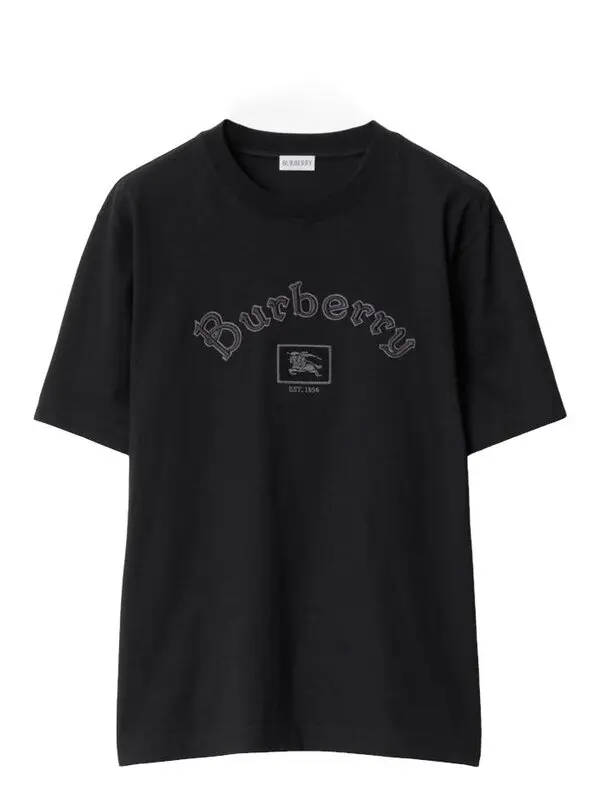 Burberry Gothic Logo Cotton T-shirt - Black
