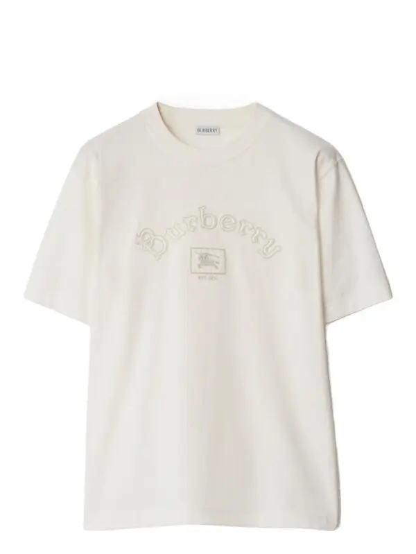 Burberry Gothic Logo Cotton T-shirt - Chalk White
