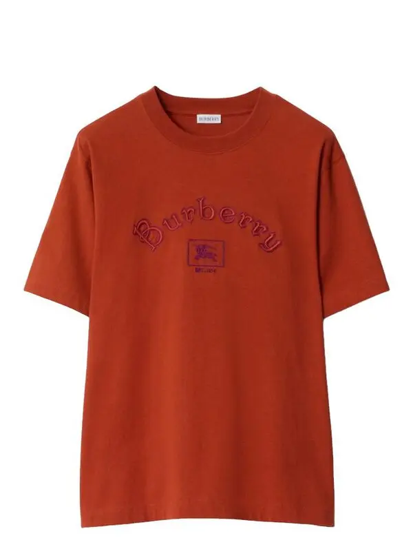 Burberry Gothic Logo Cotton T-shirt - Fire Orange