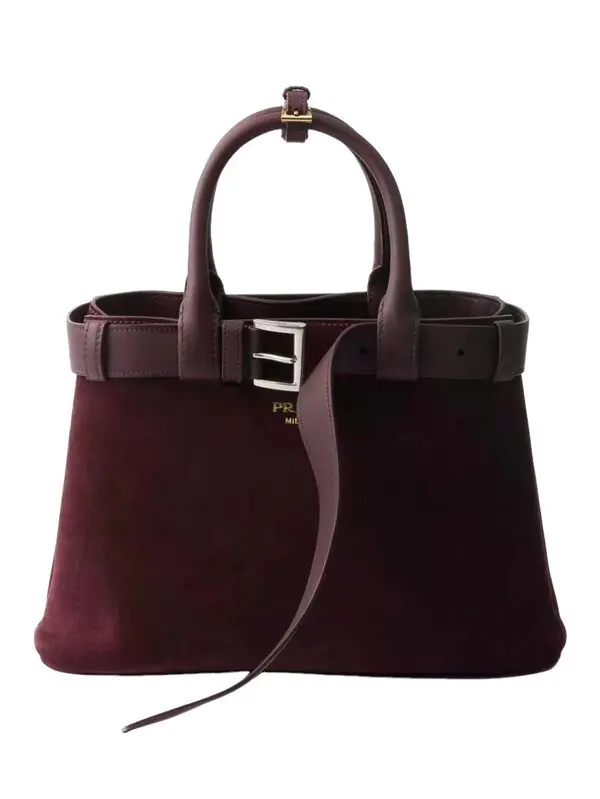Prada Medium Buckle Tote - Red