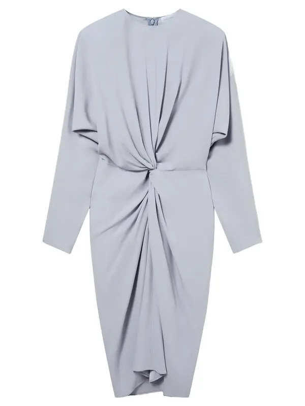 Stella McCartney Twist-front Midi Dress - Pearl Blue