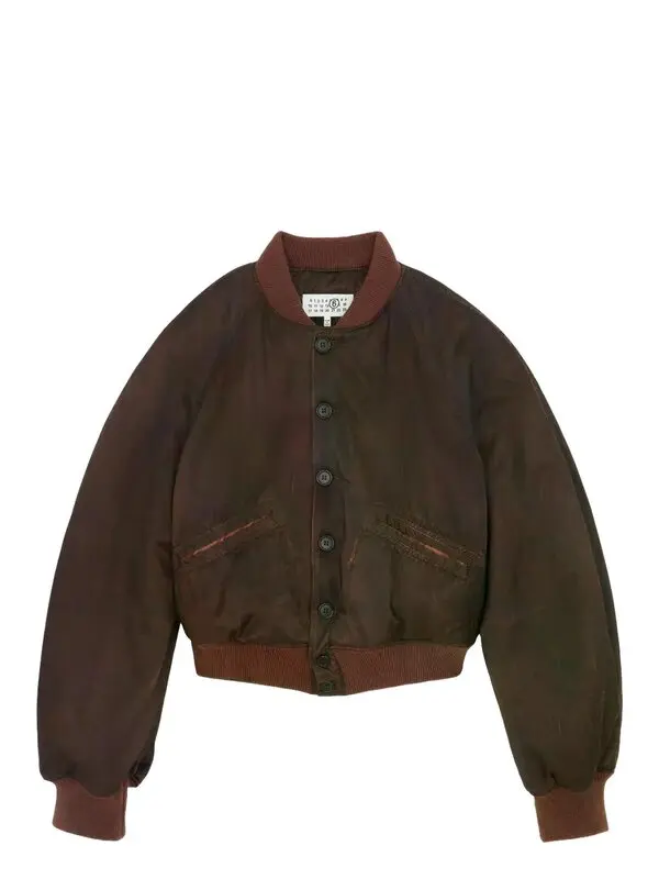 MAISON MARGIELA Button-up Bomber Jacket - Brown