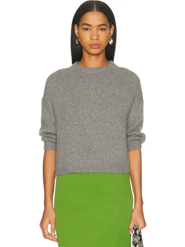 Khaite Sabina Cropped Cashmere Sweater - Fog