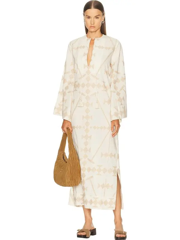Johanna Ortiz Wild Savannah Tunic Dress - Ecru & Sand