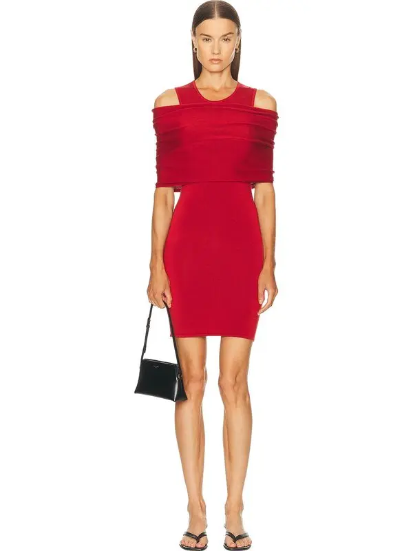 ST. AGNI Detachable Layer Knit Dress - Rosso