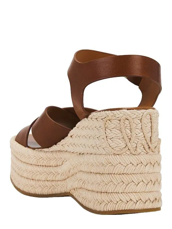 Chloé Isla Wedge Sandal - Ginger Brown