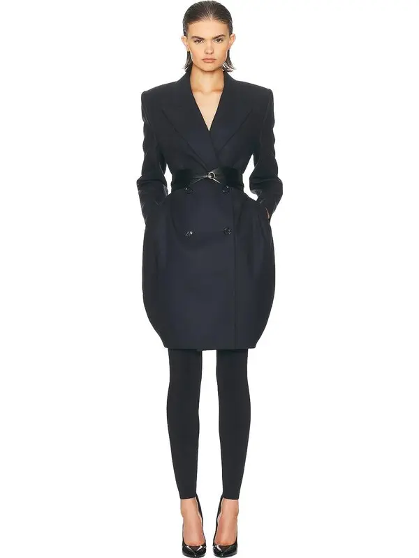 Alaïa Tailored Coat - Marine Fonce
