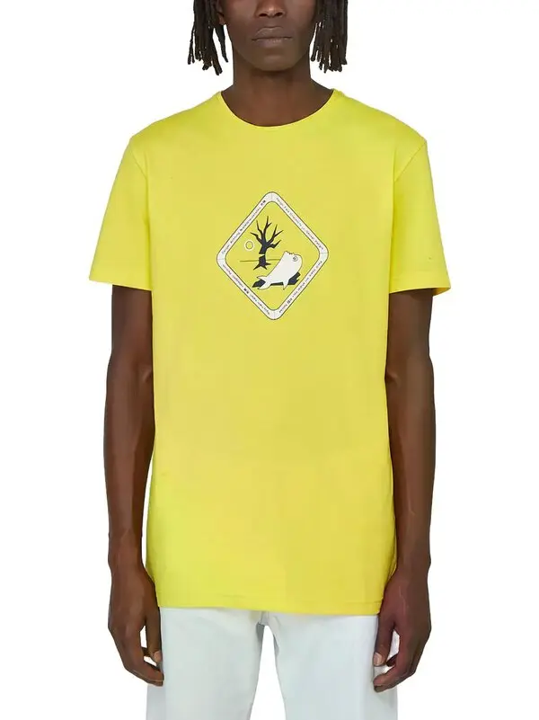 LN-CC X KYLE PLATTS Graphic-print Crew-neck T-shirt - Yellow
