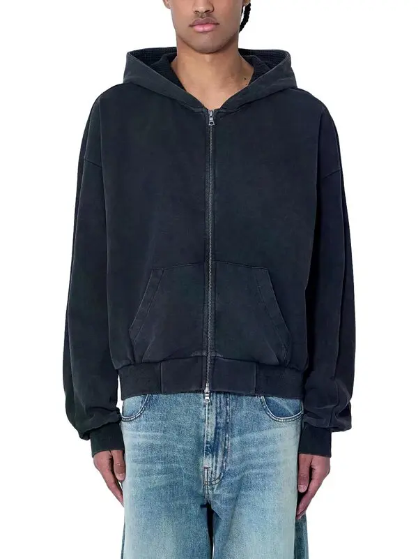 VFILES Zip-up Hooded Sweatshirt - Black