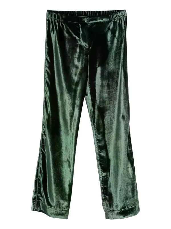 F.R.S FOR RESTLESS SLEEPERS Velvet Elasticated-waist Trousers - Green