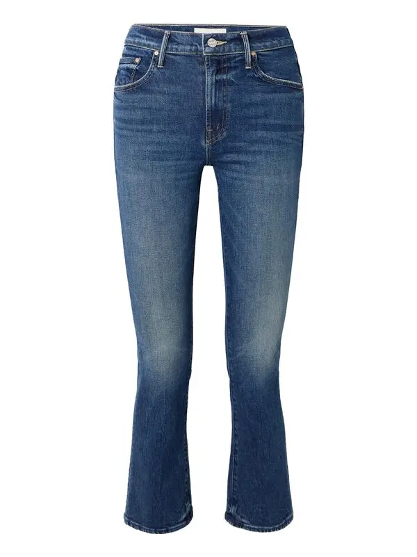 MOTHER The Insider Cropped Flare Jeans - Blue