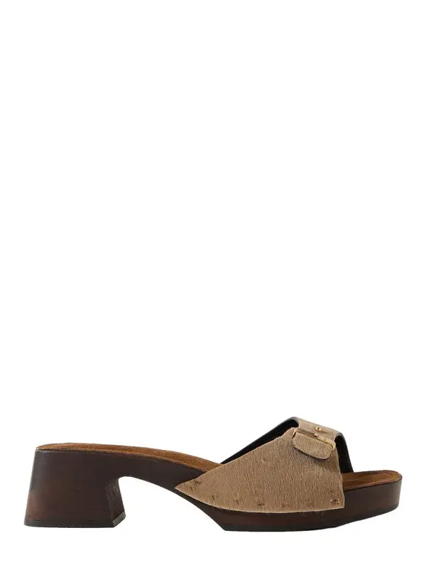 Khaite Britt Buckled Calf Hair Mules - Neutrals