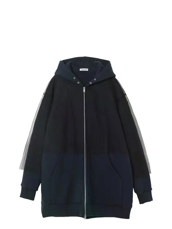 UNDERCOVERISM Tulle Paneled Zip-up Hoodie - Blue