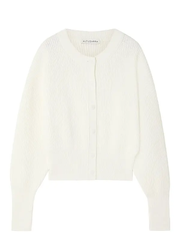 Altuzarra Cliff Ribbed Cotton Cardigan - White