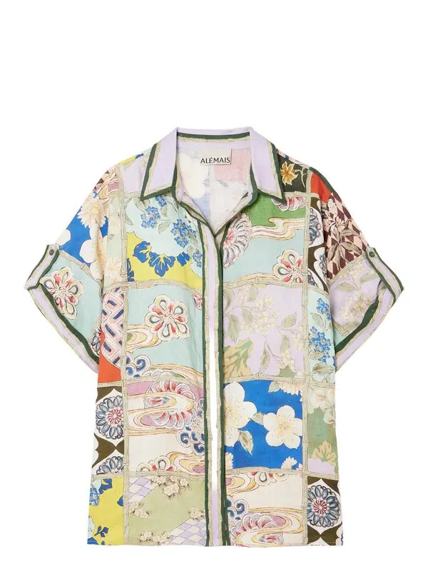 ALEMAIS Floral-print Linen Shirt - Multi