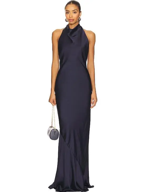 NOOKIE Penelope Halter Gown - Navy
