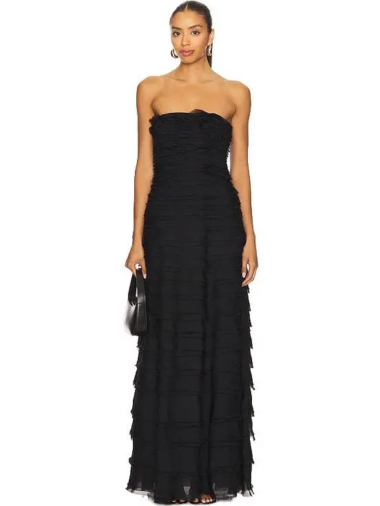 AMUR Pepper Layered Gown - Black