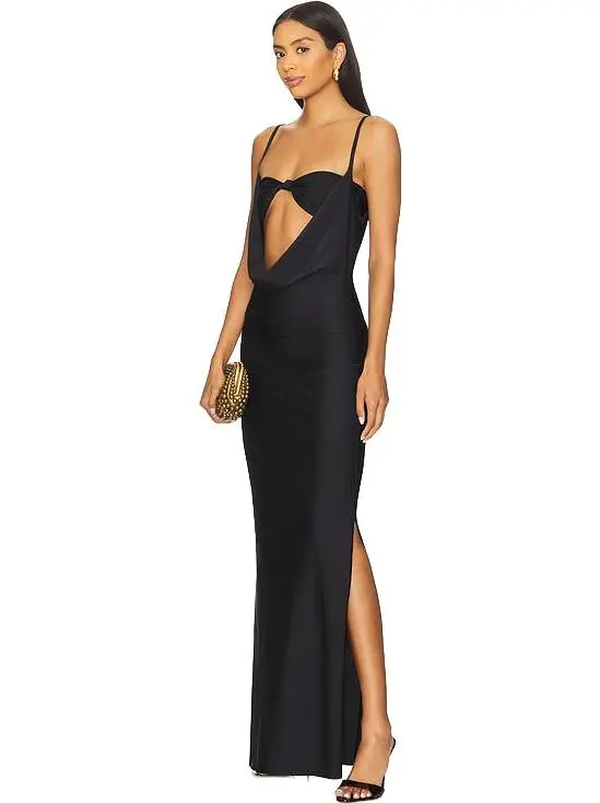 ANCORA Kleos Draped Maxi Dress - Black