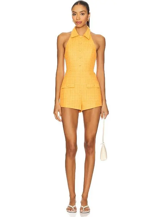 Amanda Uprichard Archer Playsuit - Orange