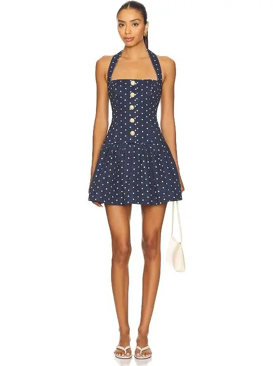 Cara Cara Felicity Mini Dress - Dots Navy