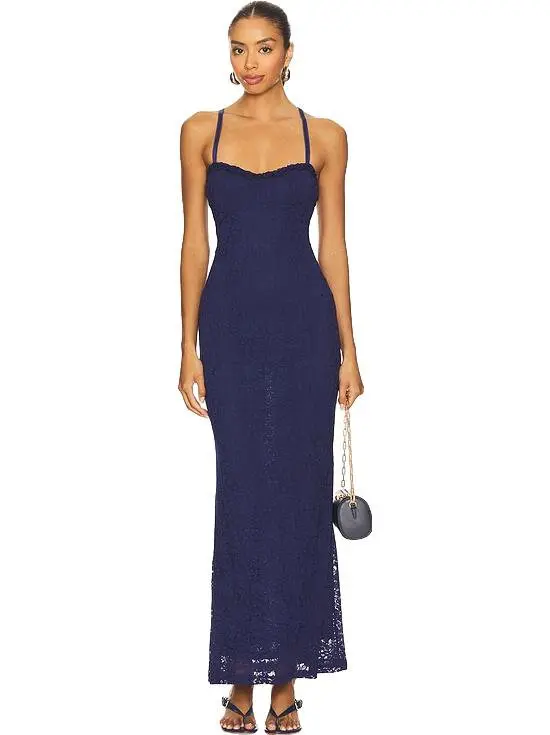 RUNAWAY THE LABEL Tasmin Maxi Dress - Navy