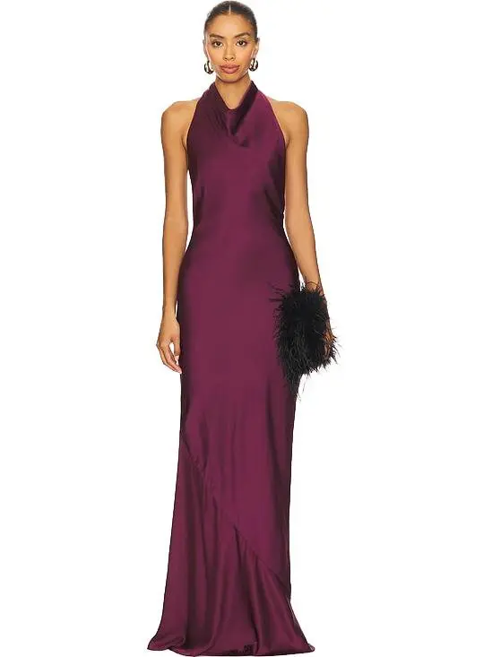 NOOKIE Penelope Halter Gown - Mulberry