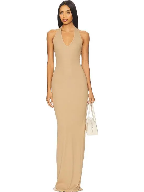 Eterne Halter Maxi Dress - Taupe